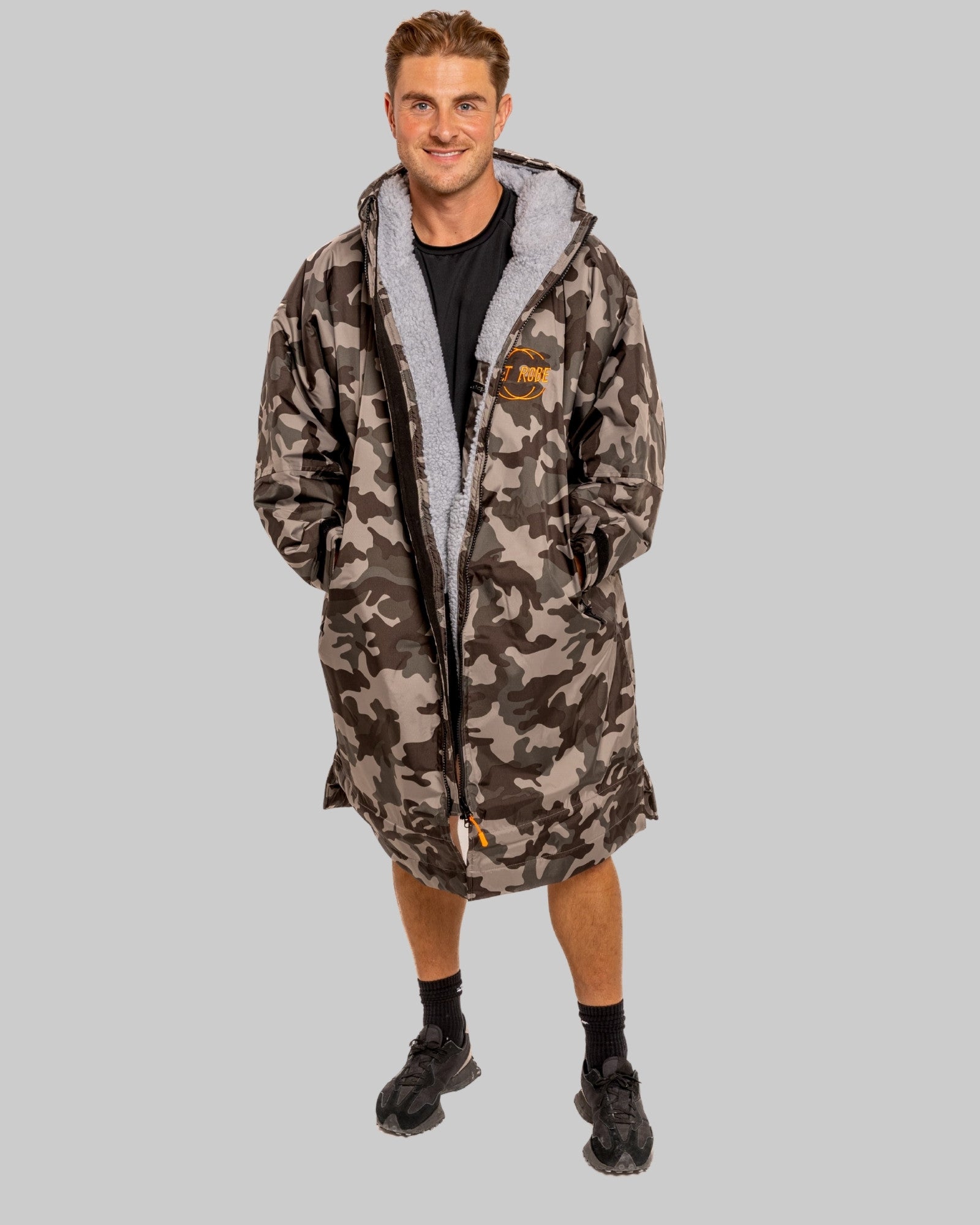 Set Robe Change Robe - Grey Camo with Grey Fleece